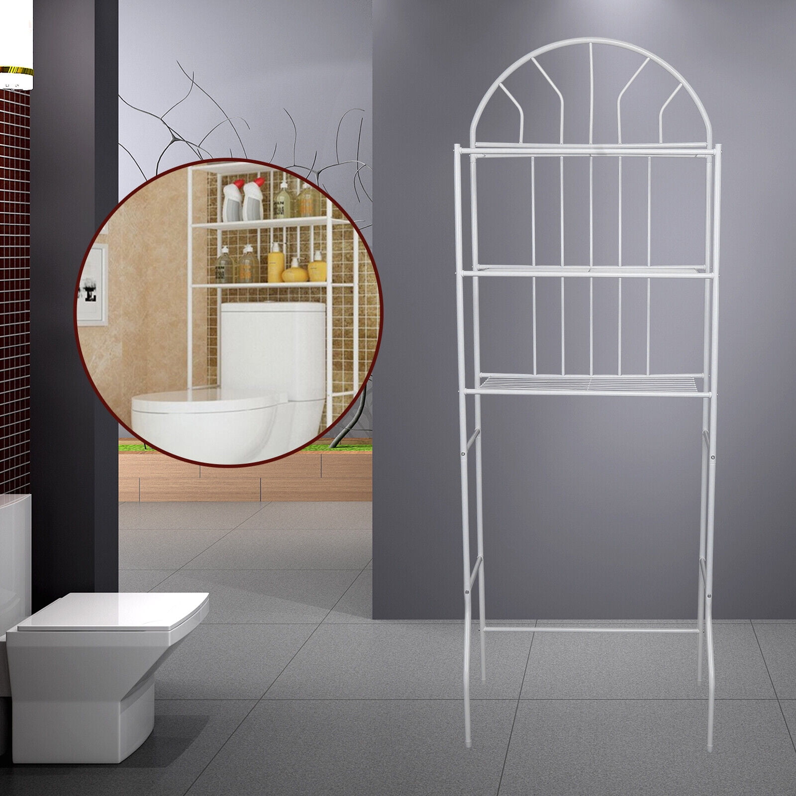 3 Tier Over The Toilet Storage Rack Shelves Bathroom Organizer Shelf ...