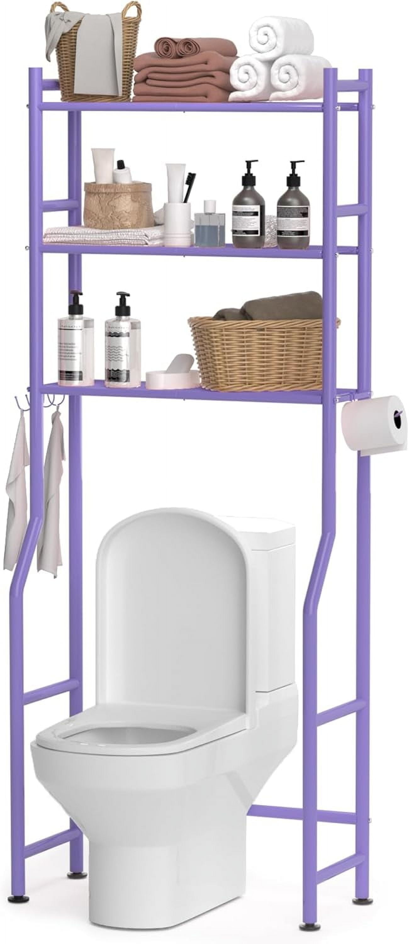 3-Tier Over The Toilet Storage, Space Saver Metal Bathroom Shelves ...
