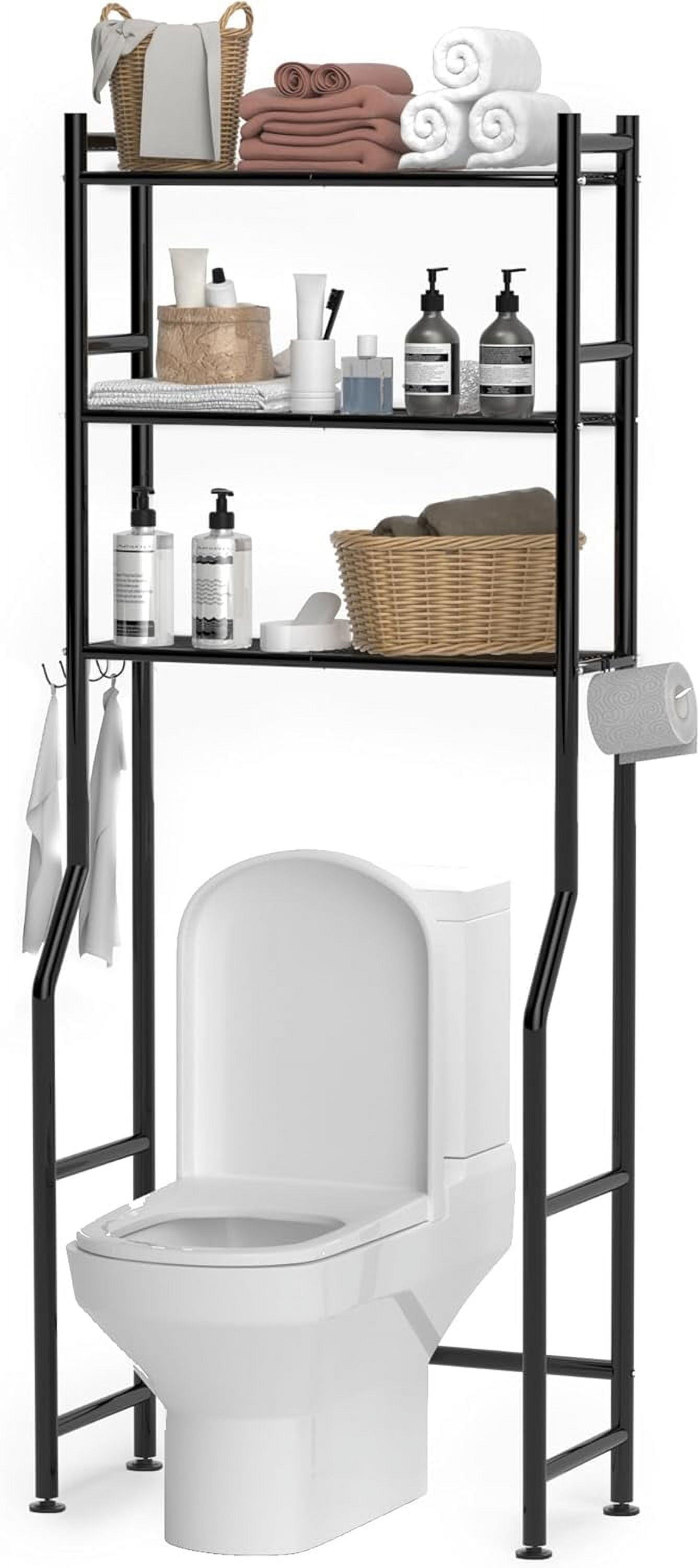 3-Tier Over The Toilet Storage, Space Saver Metal Bathroom Shelves ...