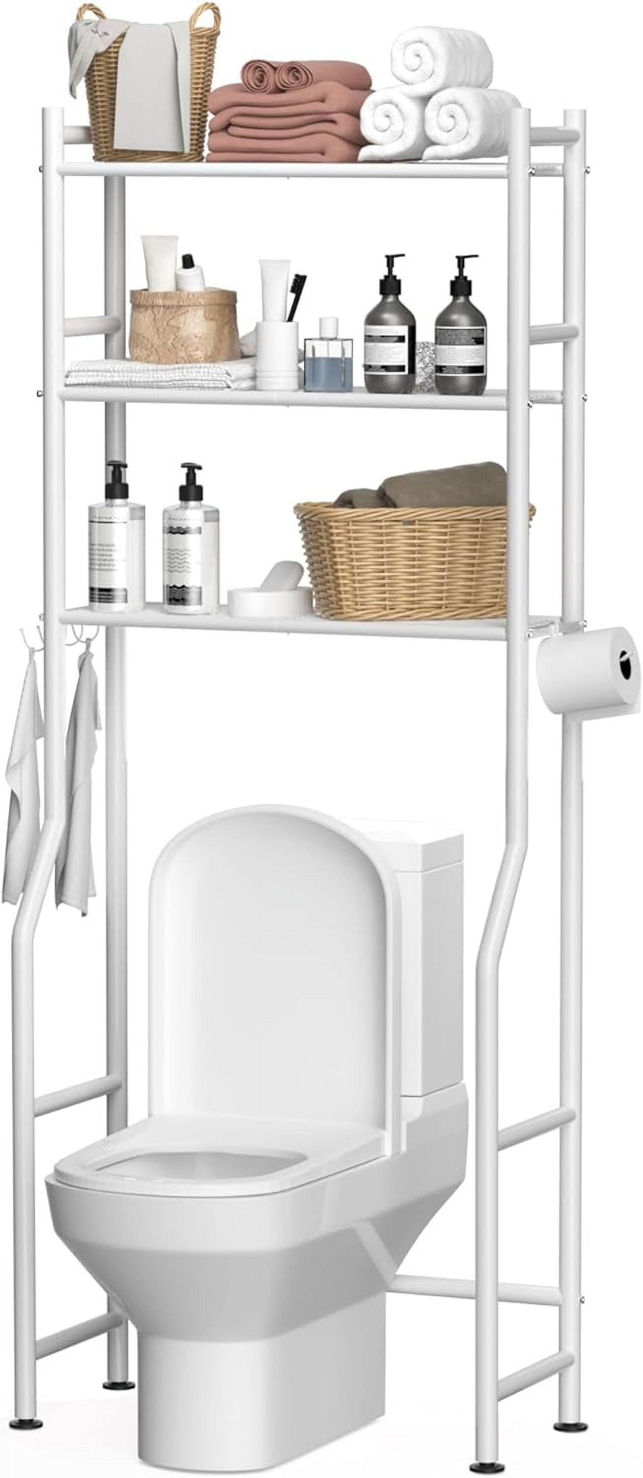3-Tier Over The Toilet Storage, Space Saver Metal Bathroom Shelves ...