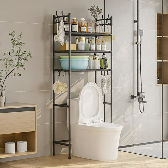 3-Tier Over The Toilet Storage, Freestanding Metal Bathroom Shelves ...
