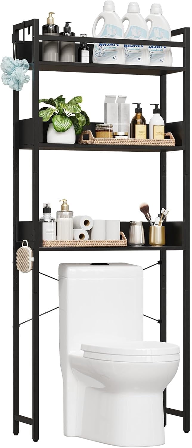 3-Tier Over Toilet Storage Rack - Freestanding Bathroom Organizer with ...