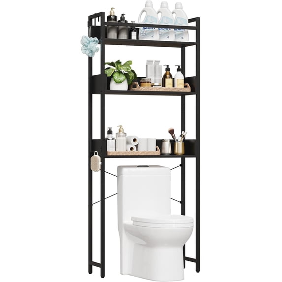 3-Tier Over Toilet Storage Rack - Freestanding Bathroom Organizer with ...