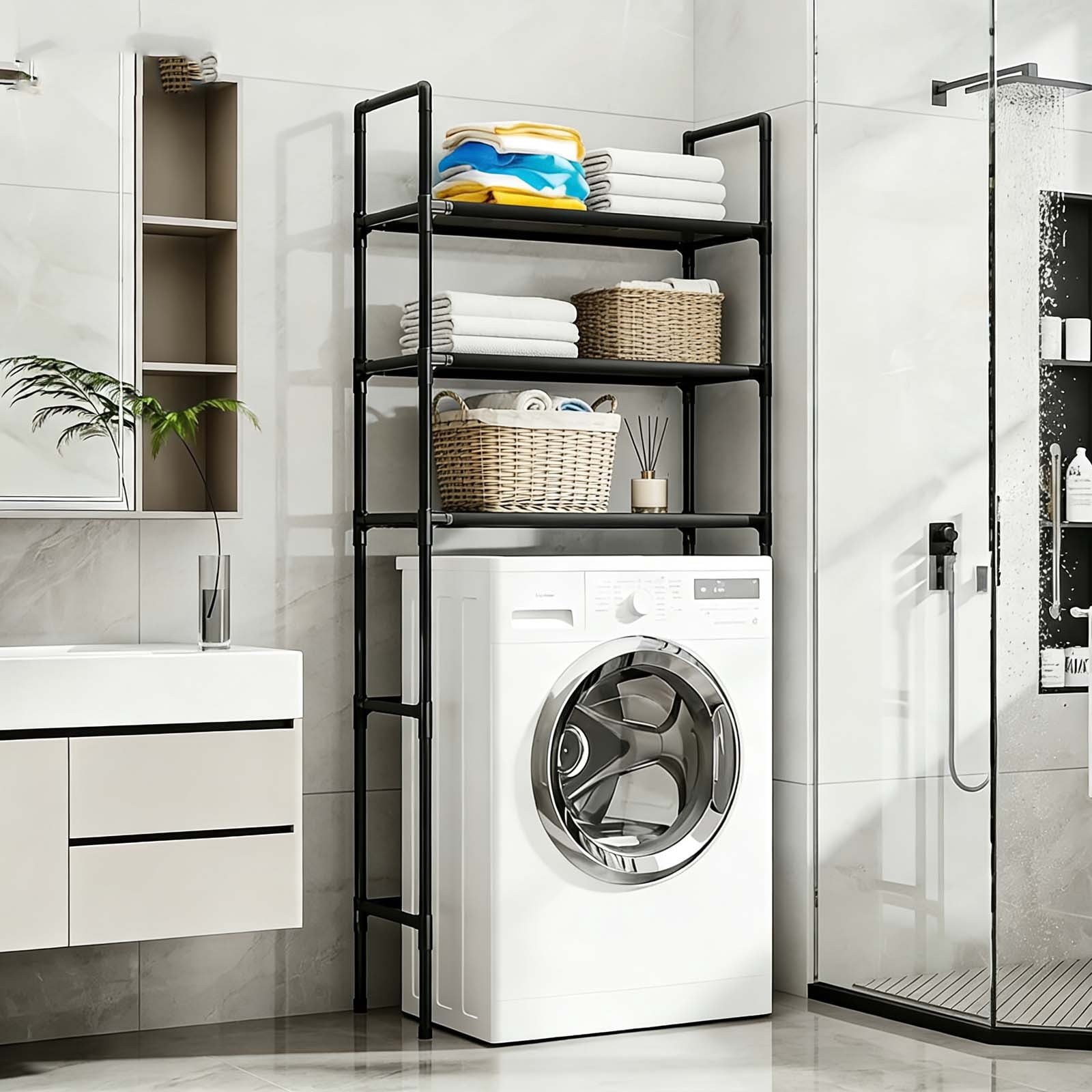 3-Tier Over Washer Shelf, Heavy-Duty Washing Machine Rack & Washer and ...