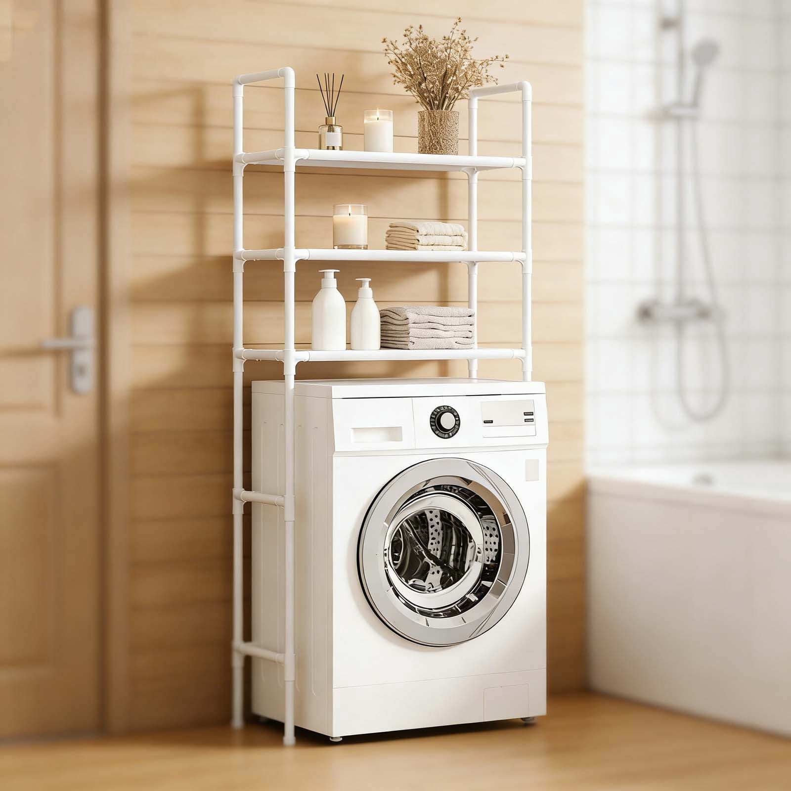 3-Tier Over Washer and Dryer Shelves, Over Washer Shelf, Washing ...