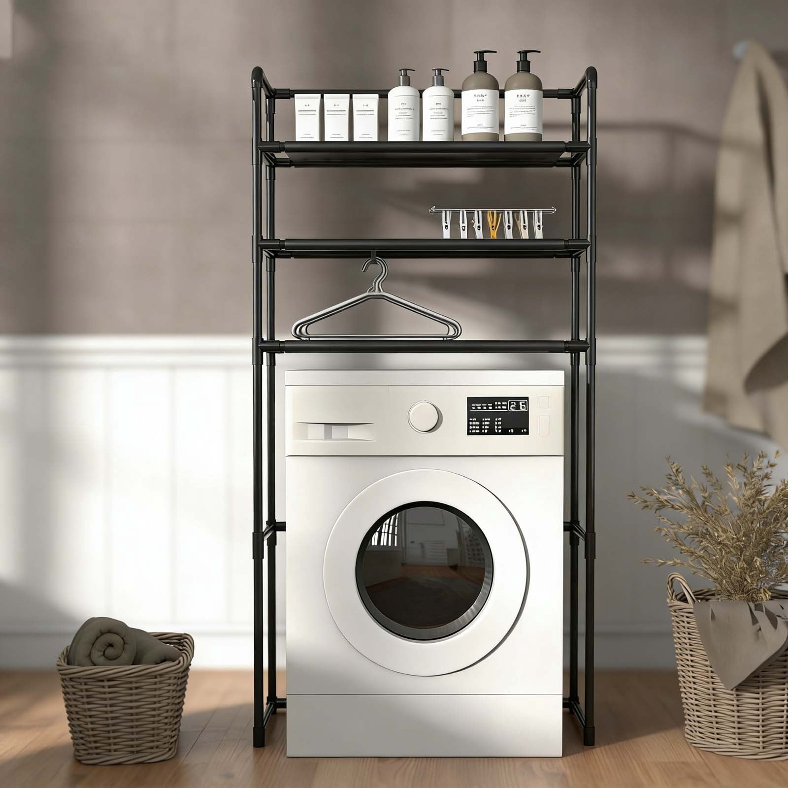 3-Tier Over the Washer and Dryer Storage Shelf, Heavy Duty Washing ...