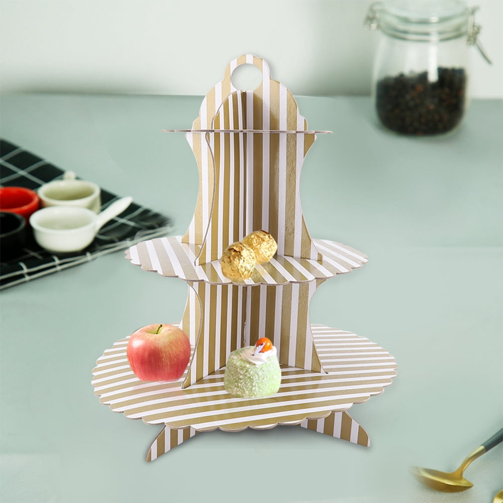 3 Tier Paper Cake Stand Fruit Candy Display Rack for Festival Wedding ...