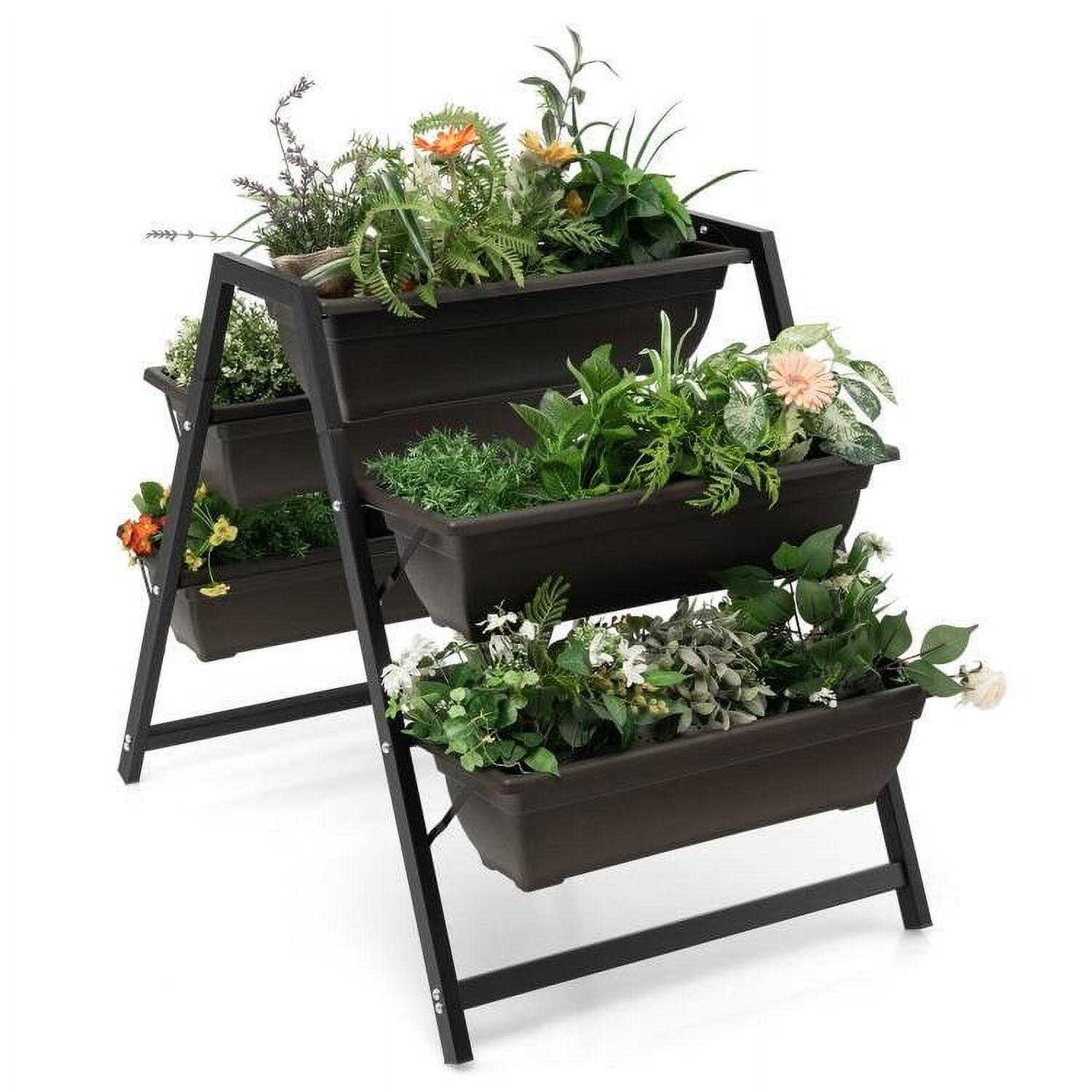 3 Tier Patio Raised Garden Bed Planter Boxes Herbs Flowers Vegetables ...