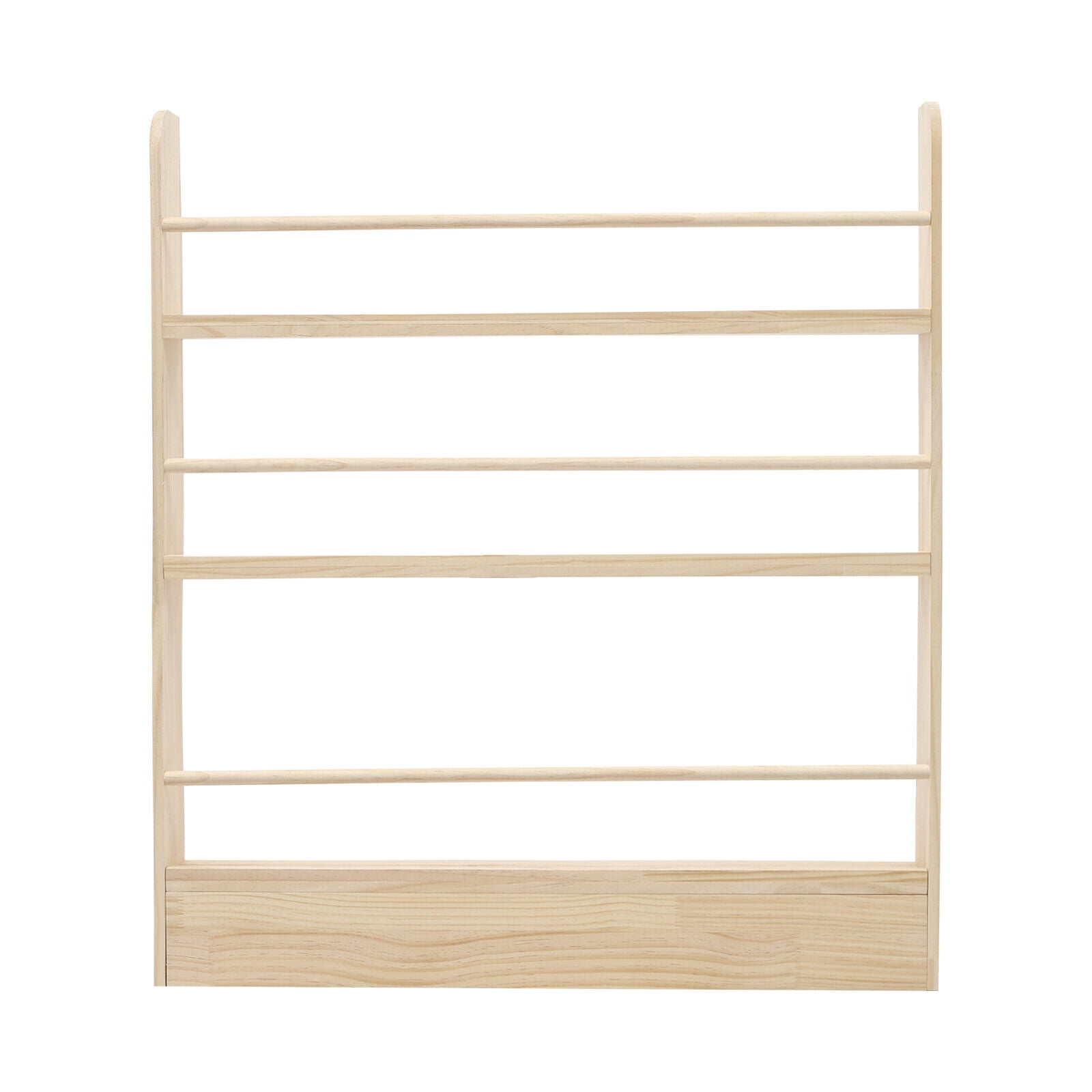 3-Tier Pine Wood Bookshelf - Space Saving 3.9" Narrow Design for Wall ...