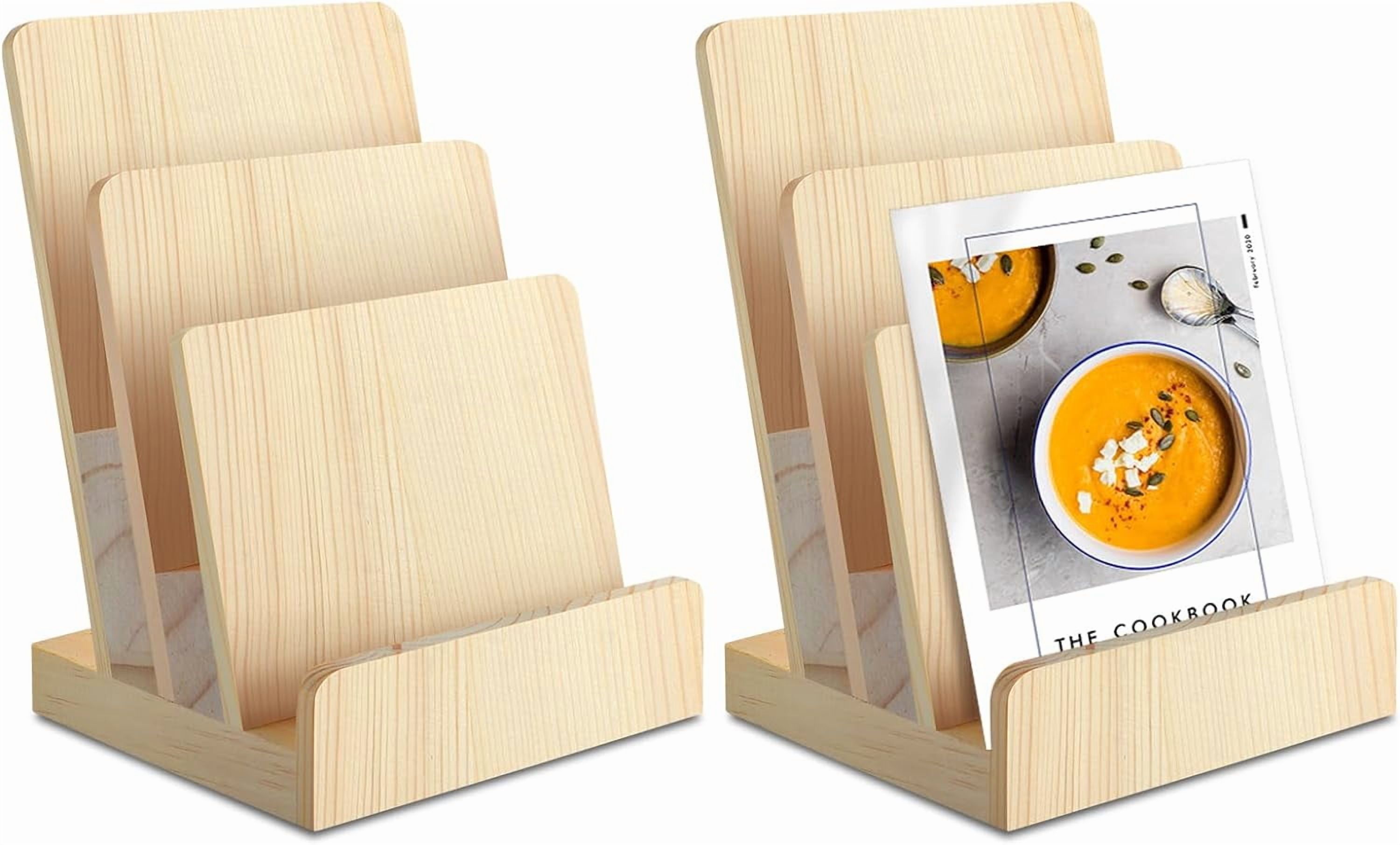 3 Tier Pine Wood Pamphlet Display Stand Brochure Holder 6 x 9 ...