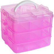 Casewin 3 Tier Small Stackable Storage Container Box with Handle ...