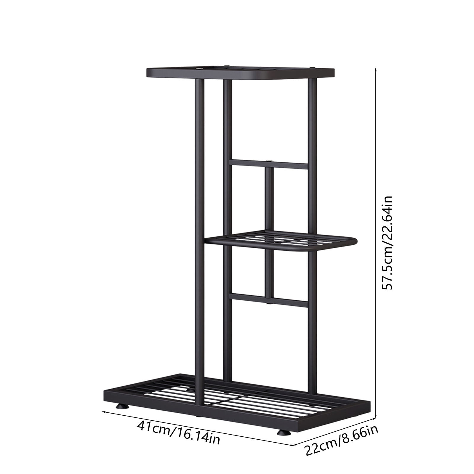 3-Tier Plant Stand 3-Tier Iron Plant Stand 16x9x23 Inch Space Saving ...
