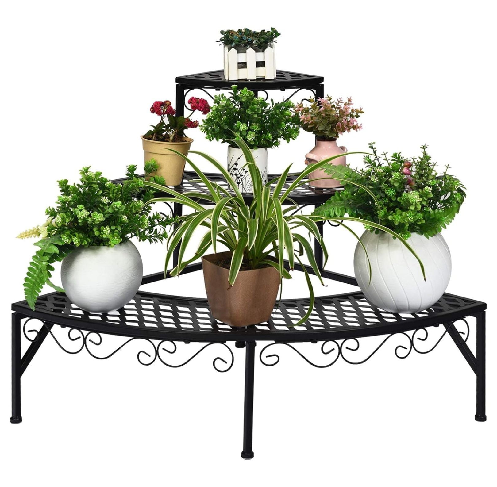 3-Tier Plant Stand, Corner Ladder Flower Pots Holders for Indoor ...
