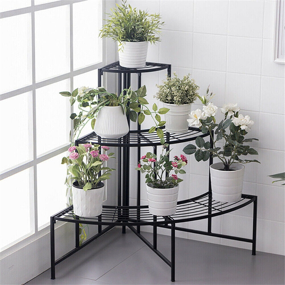 3 Tier Plant Stand Flower Pot Organizer Rack Quarter Round Plant ...