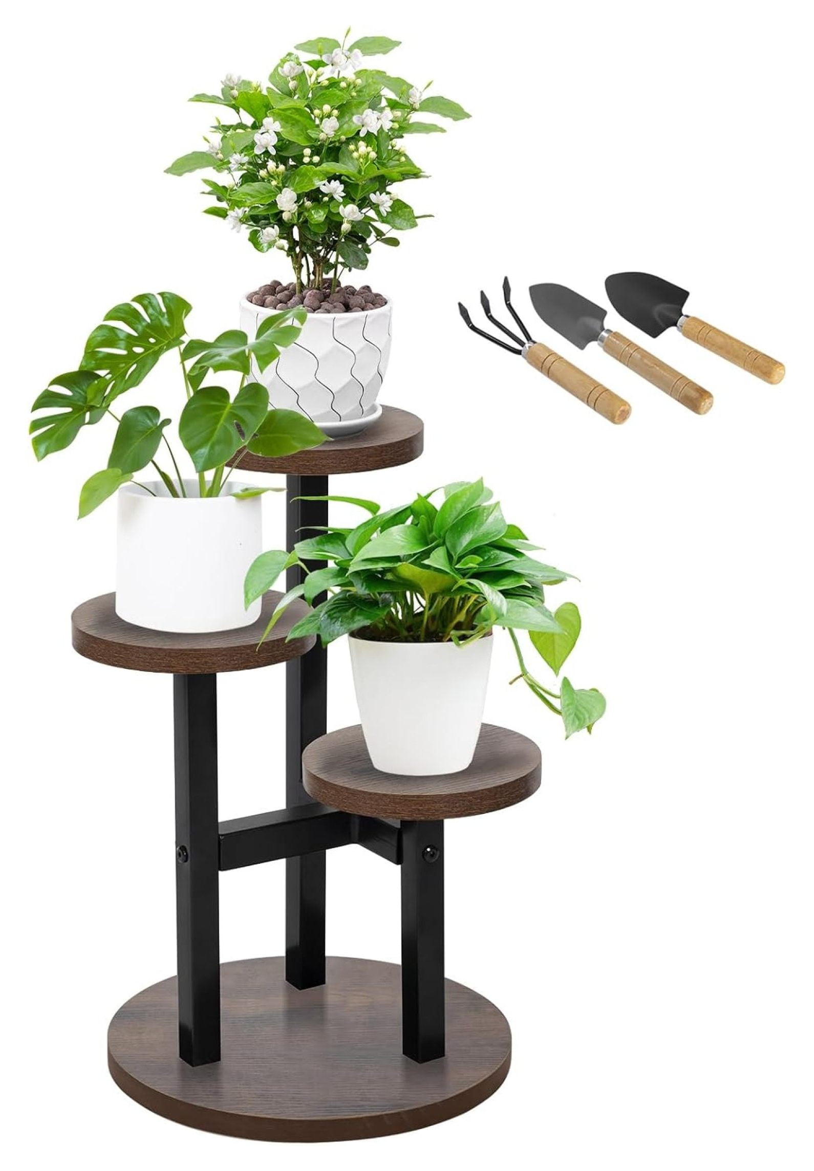 3 Tier Plant Stand Indoor, Metal Iron Tiered Plant Stands with ...