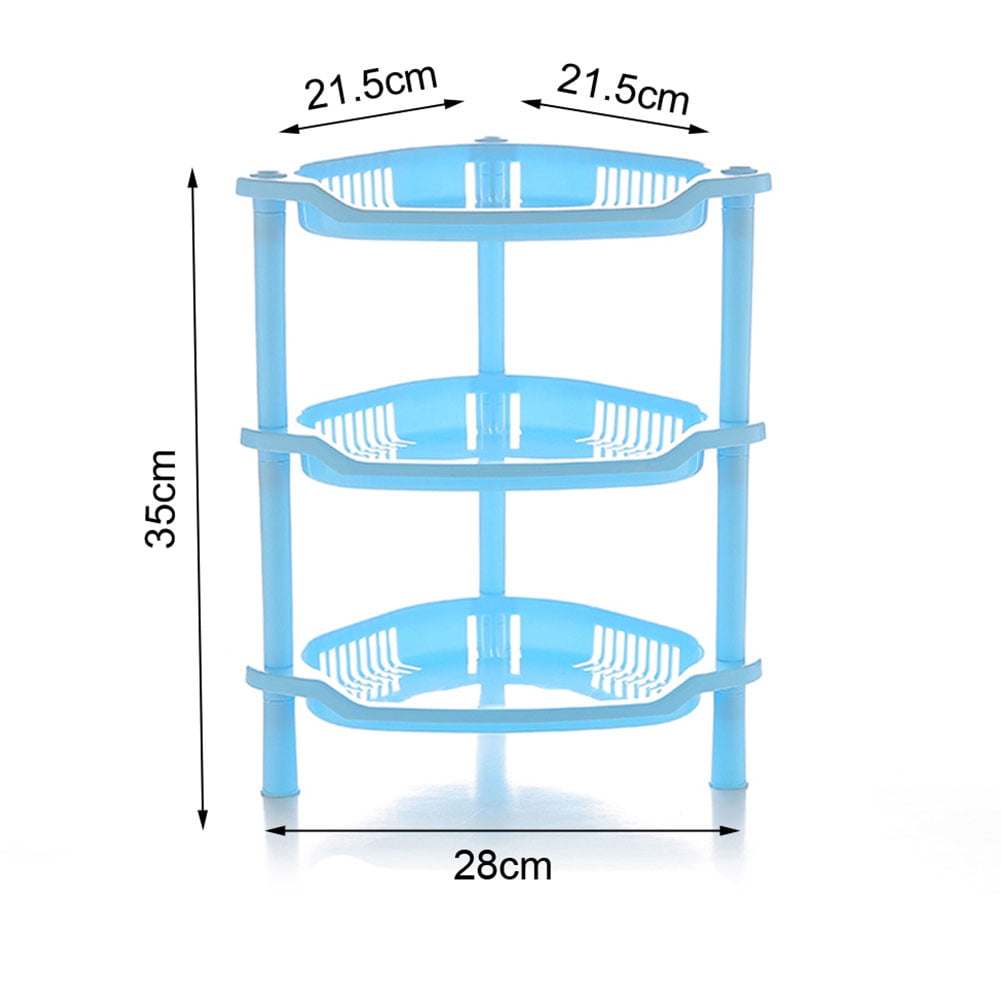 3-Tier Plastic Bathroom Kitchen Storage Rack Corner Shelf Organizer ...