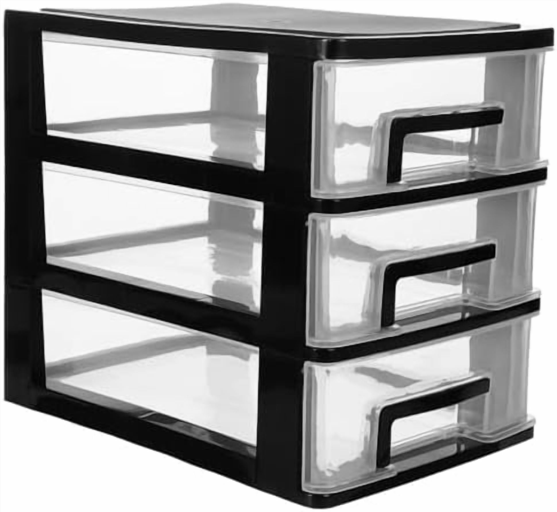 3-Tier Plastic Drawer Storage Organizer Clear Portable Multi-Layer ...