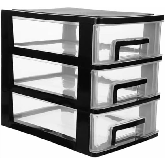 3-Tier Plastic Drawer Storage Organizer Clear Portable Multi-Layer ...