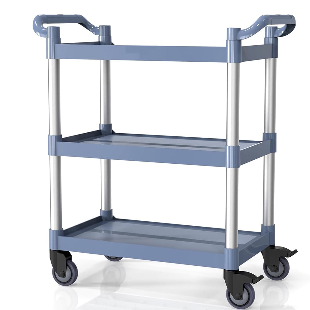 3-Tier Plastic Service Utility Cart, Heavy Duty Versatile Commercial ...