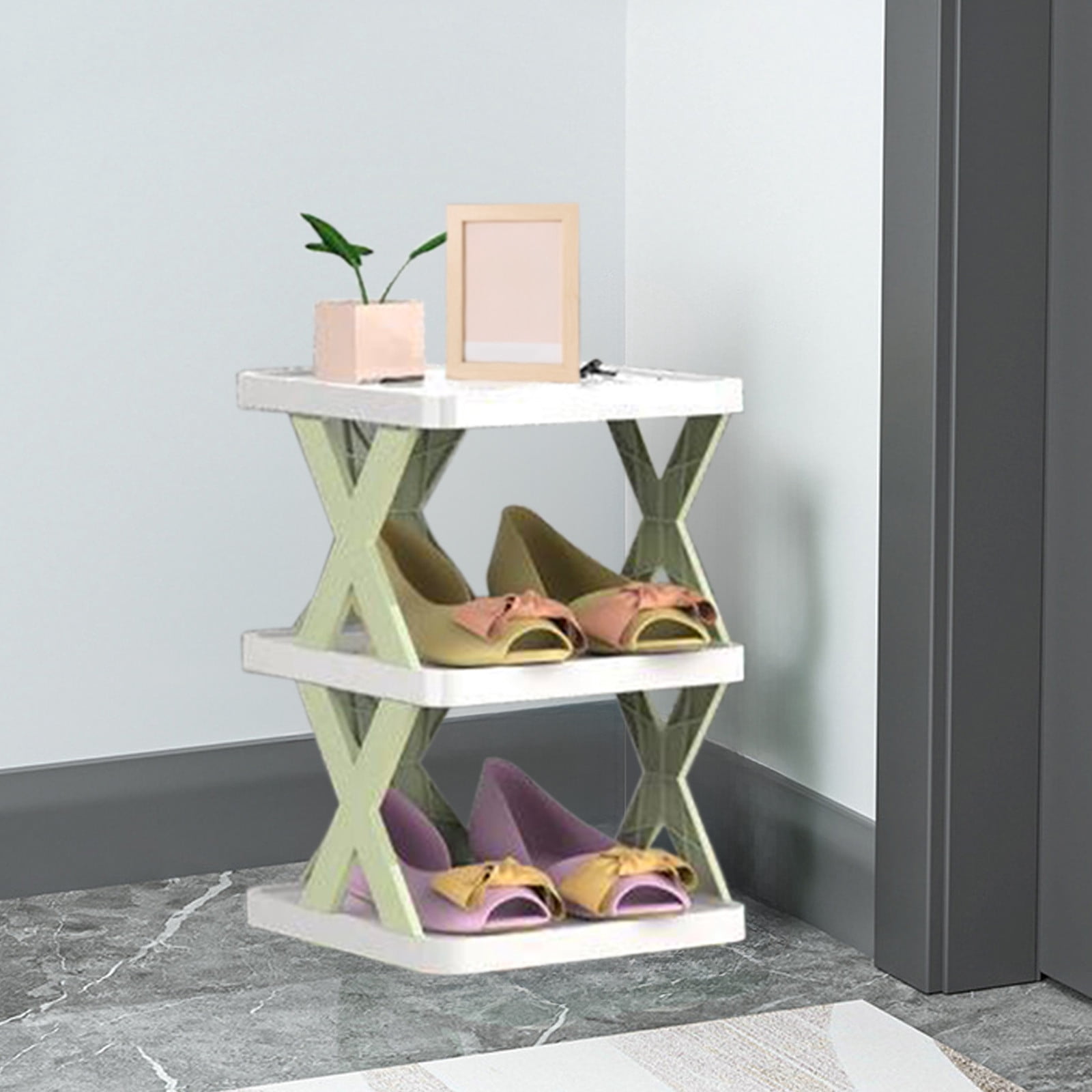 3 Tier Plastic Shoe Rack Organizer, DIY Detachable Freestanding Storage ...