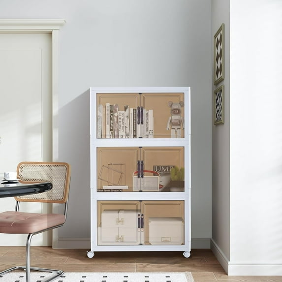 3 Tier Plastic Storage Bins with Lid 300QT Stackable Containers with ...