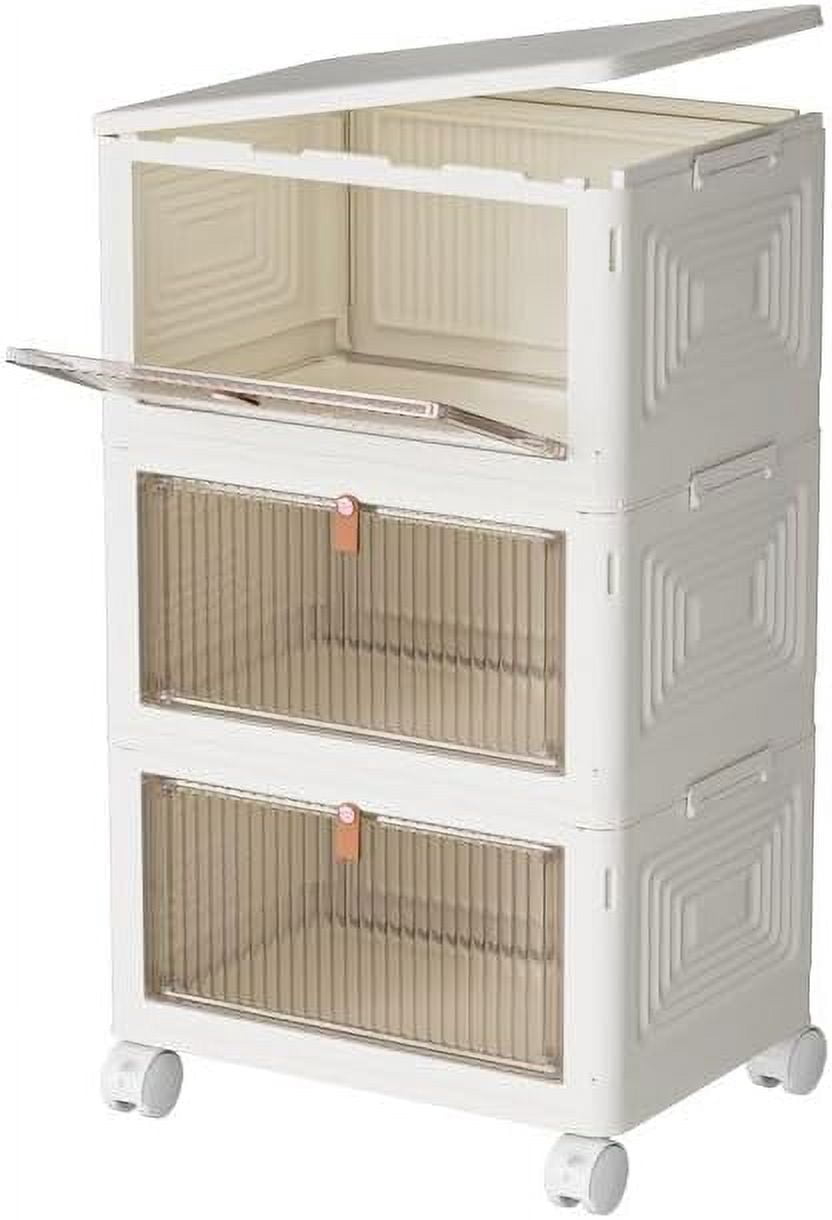 3 Tier Plastic Storage Bins with Lids 23QT, Stackable Storage ...