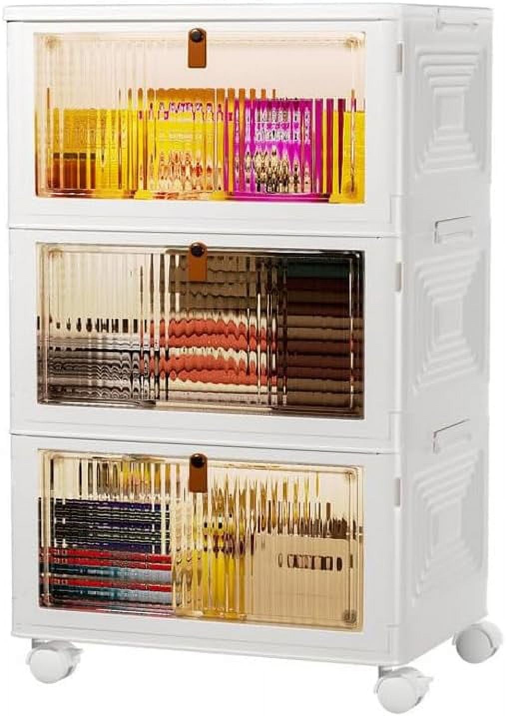 3 Tier Plastic Storage Bins with Lids 34QT, Stackable Storage ...