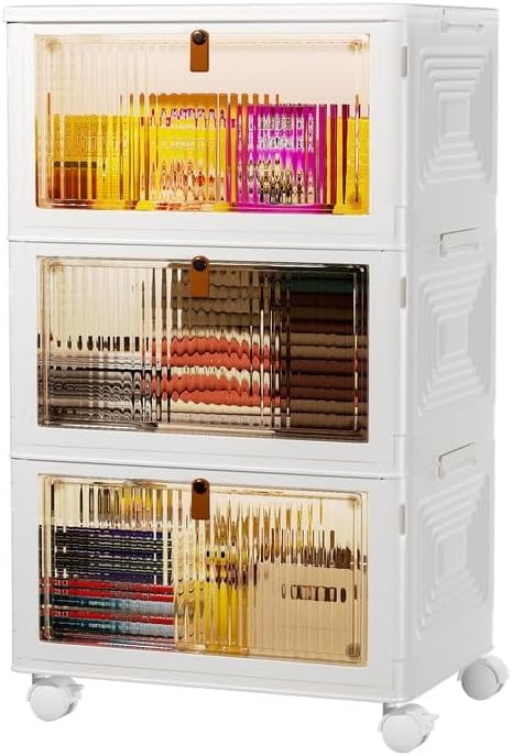 3 Tier Plastic Storage Bins with Lids 35QT - Stackable Storage ...