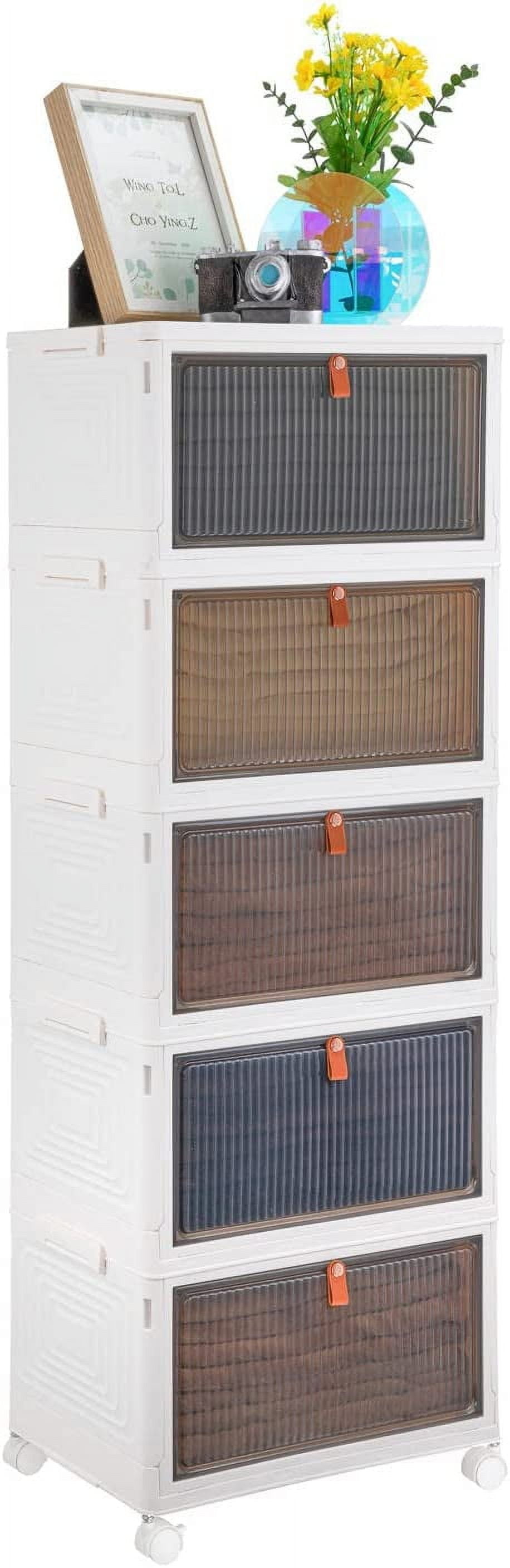 3 Tier Plastic Storage Cabinets Stackable storage bins 23Qt Storage ...