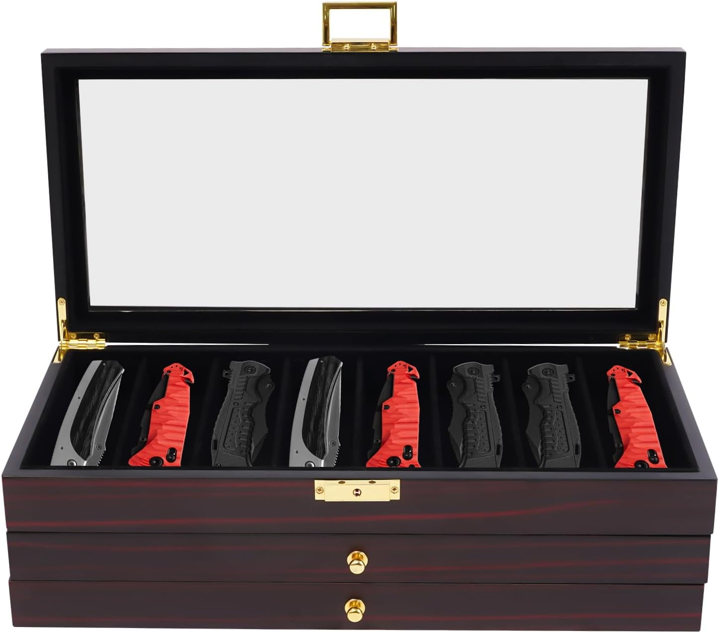3-Tier Pocket Knife Display Case, 22 Compartments Pocket Knife Case ...