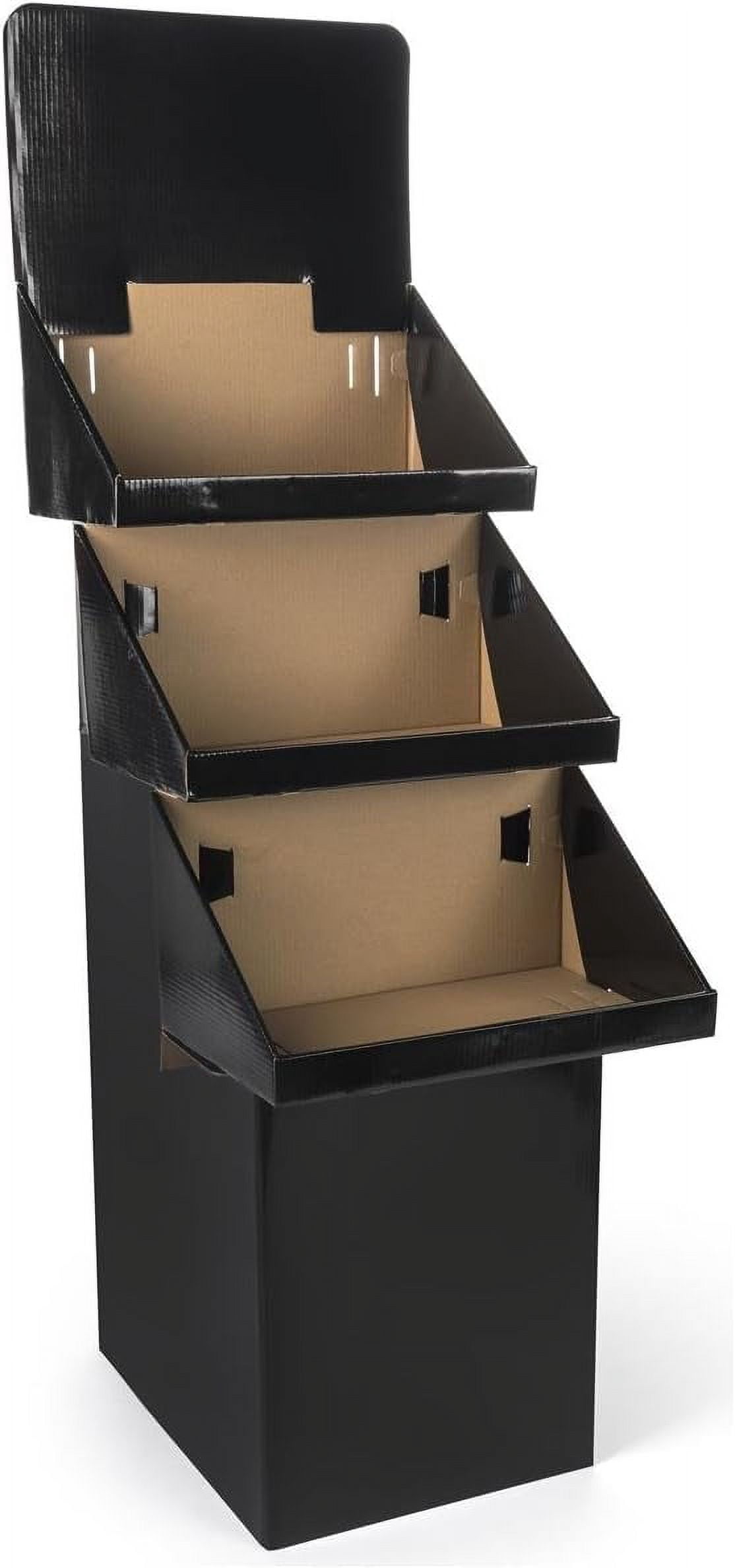 3-Tier Point-of-Purchase Display Bin for Floor, Free-Standing, Black ...