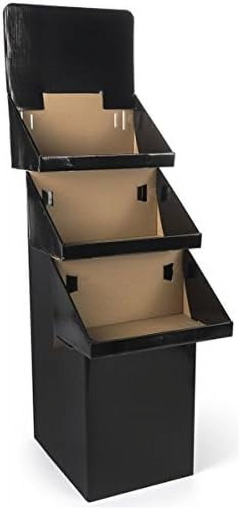 3-Tier Point-of-Purchase Display Bin for Floor, Free-Standing, Black ...