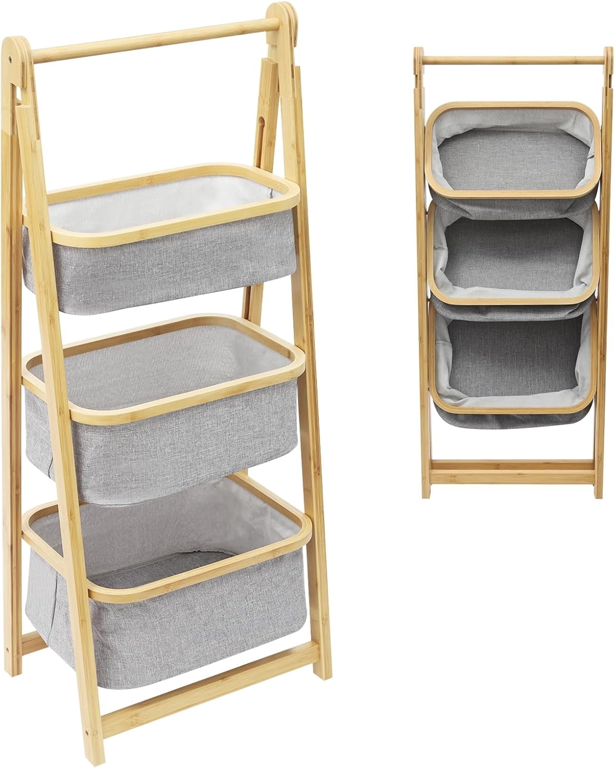 3 Tier Portable Laundry Hamper Floor Stand Organizer Rack Laundry ...
