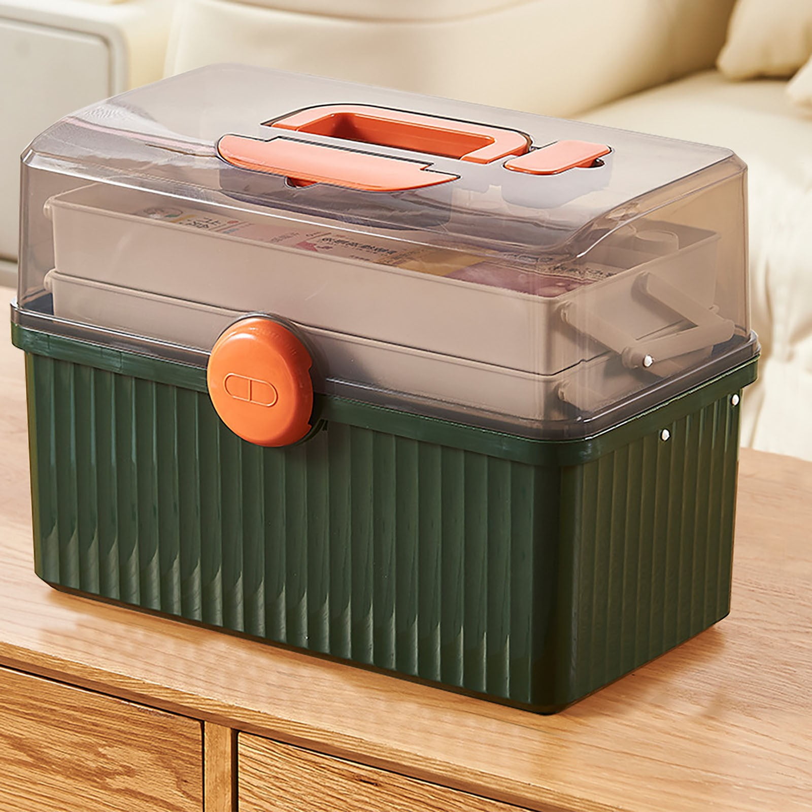 3-Tier Portable Medicine Storage Box, Medical Organizer With Removable ...