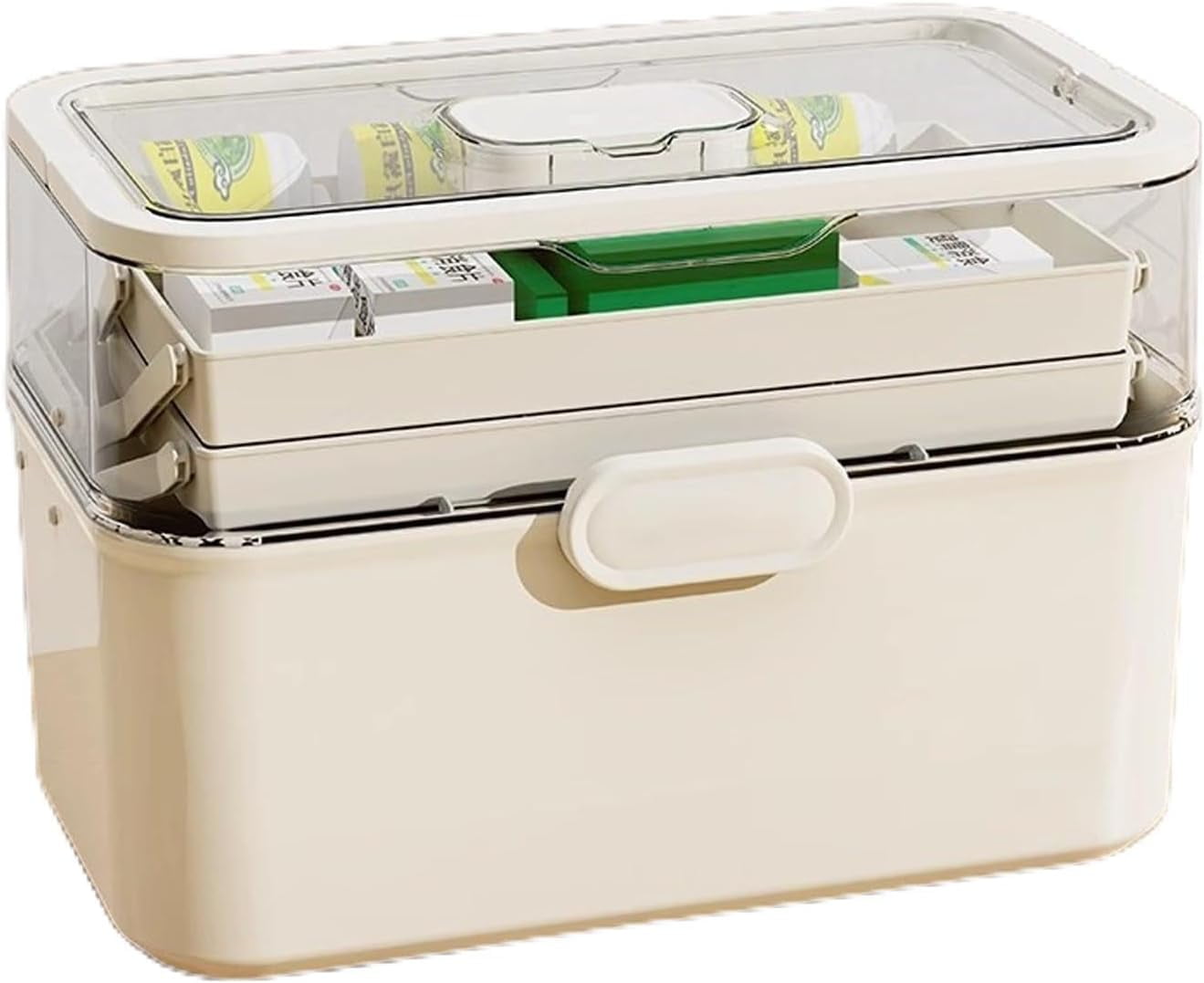 3-Tier Portable Medicine Storage Box, Medical Organizer With Removable ...