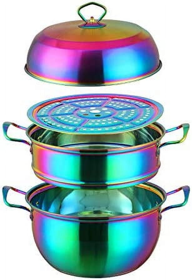 3 Tier Premium Heavy Duty Stainless Steel Steamer Pot Set Includes 2 ...