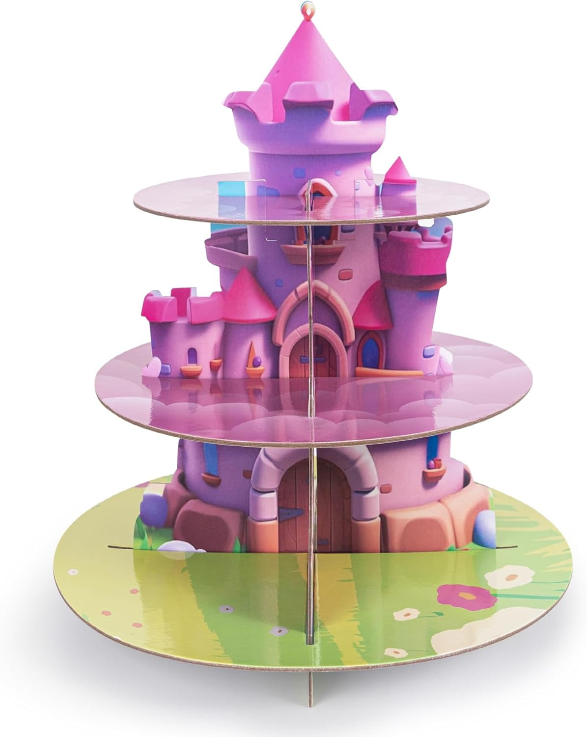 3 Tier Princess Cupcake Stand Princess Birthday Party Cardboard Cupcake ...