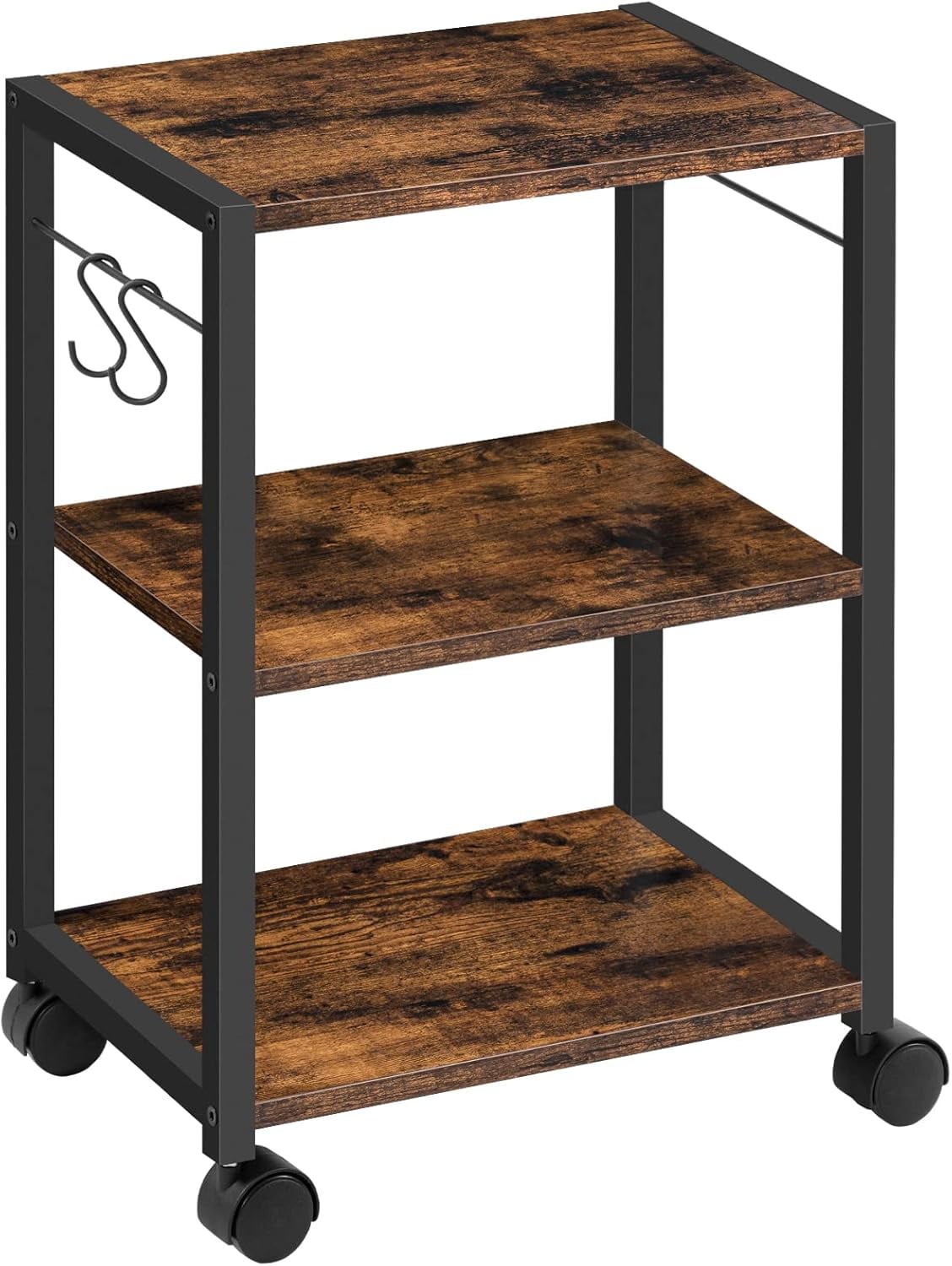 3-Tier Printer Stand with Rolling Cart and Storage Shelf, Heavy Duty ...