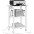 3 Tier Printer Stand, Rolling Printer Cart with Power Outlets and USB ...
