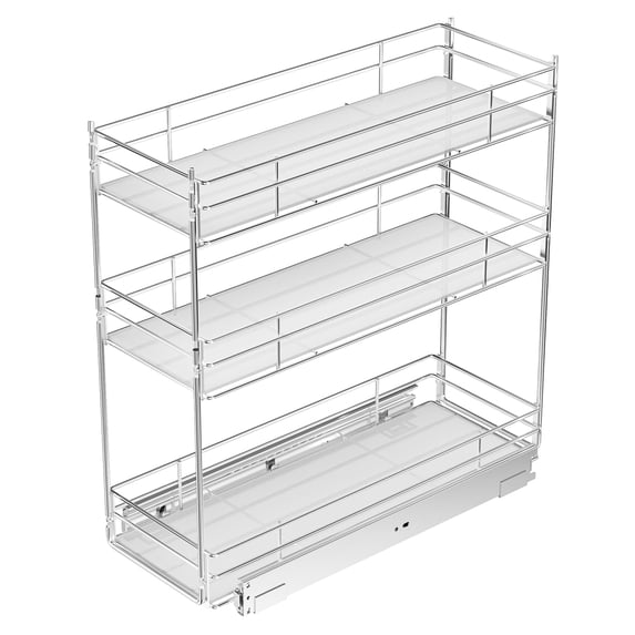 3-Tier Pull Out Spice Rack for Narrow Cabinet (7in W X 20½in D) Slide ...