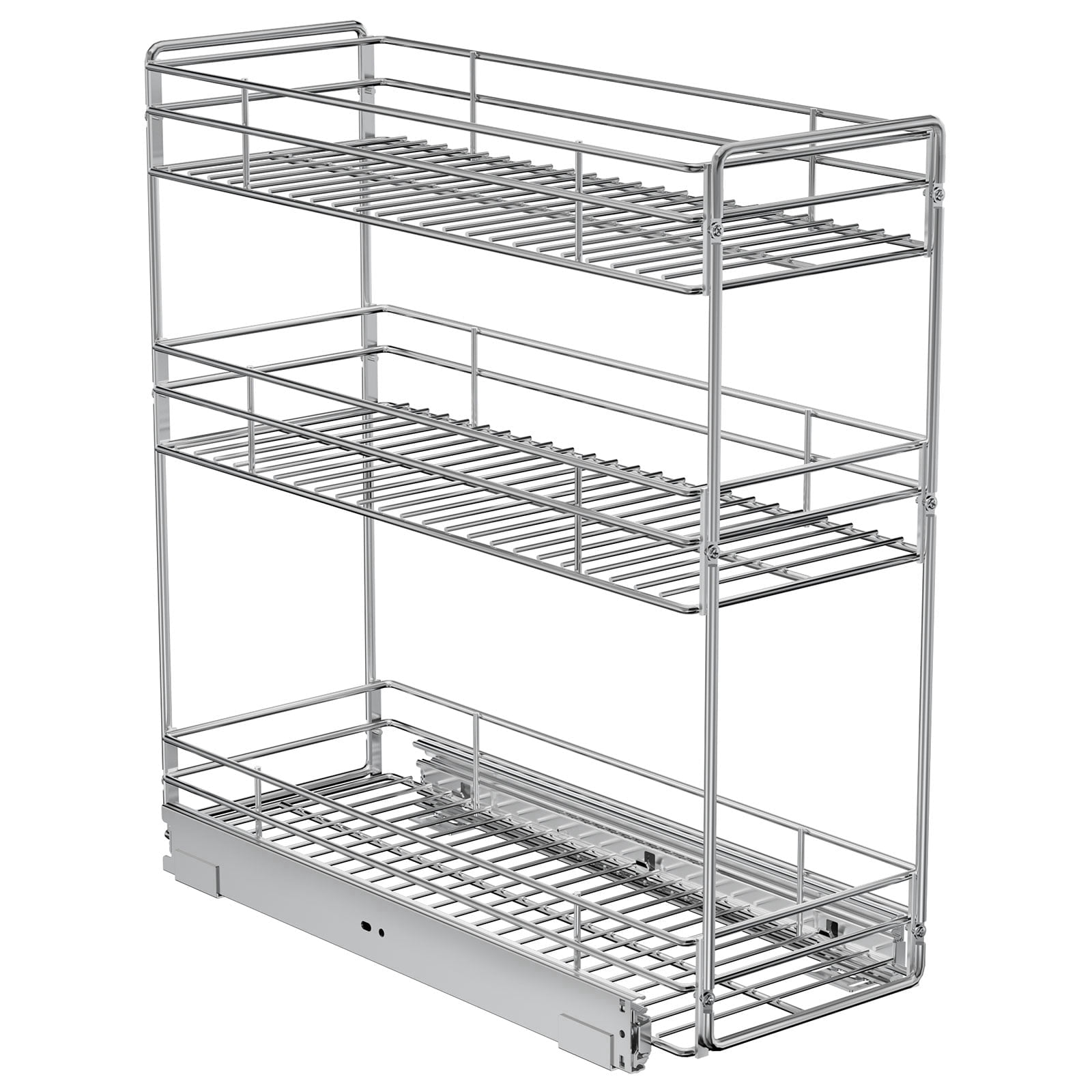 3-Tier Pull Out Spice Rack for Narrow Cabinet (8½in W X 20½in D) Slide ...