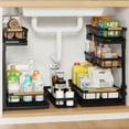 3-Tier Pull-Out Under Sink Organizer, 2-Pack Slide-Out Cabinet Shelf ...