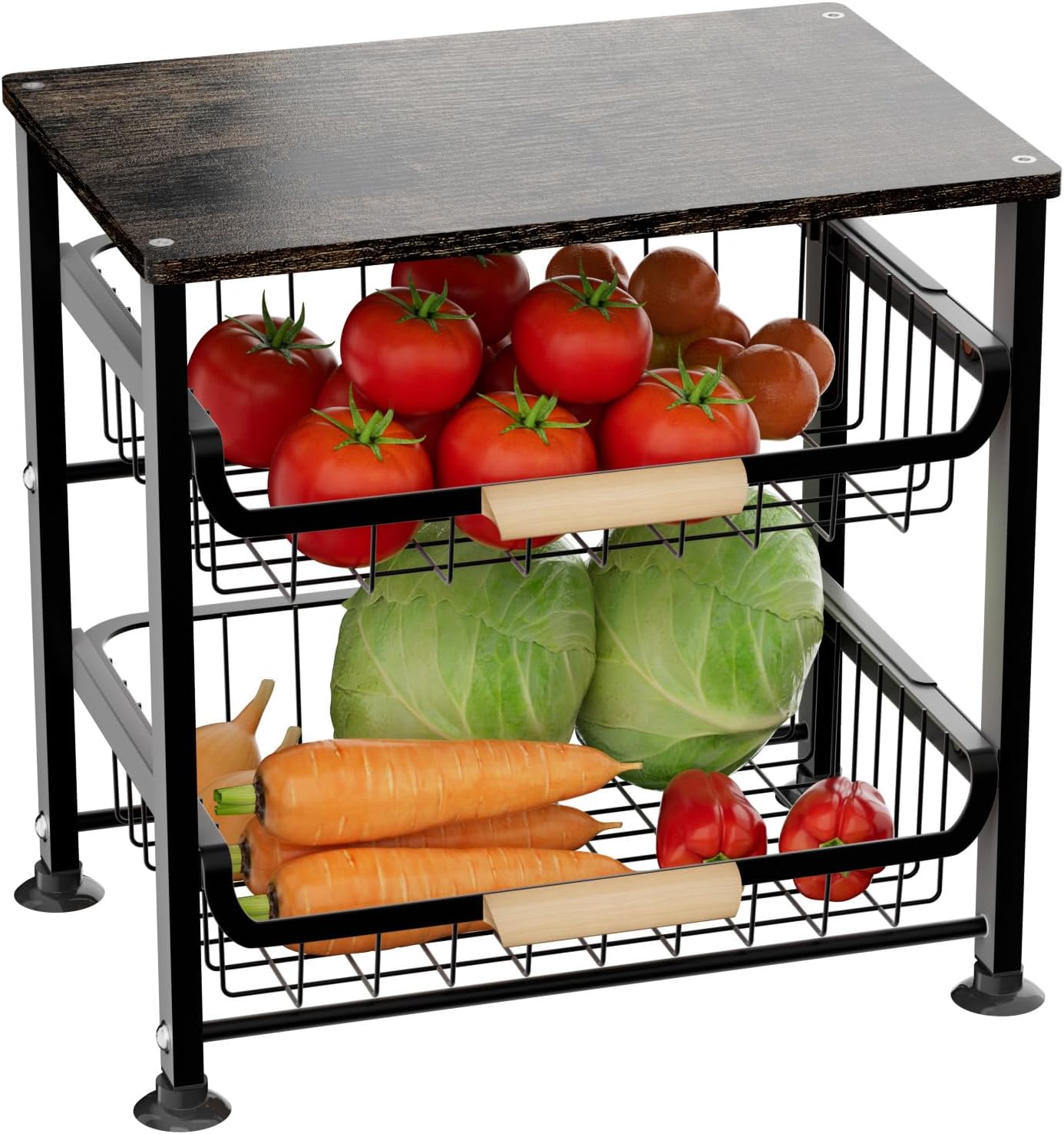 3 Tier-Pull Out Spice Rack Organizer for Cabinet with Handle, Kitchen ...