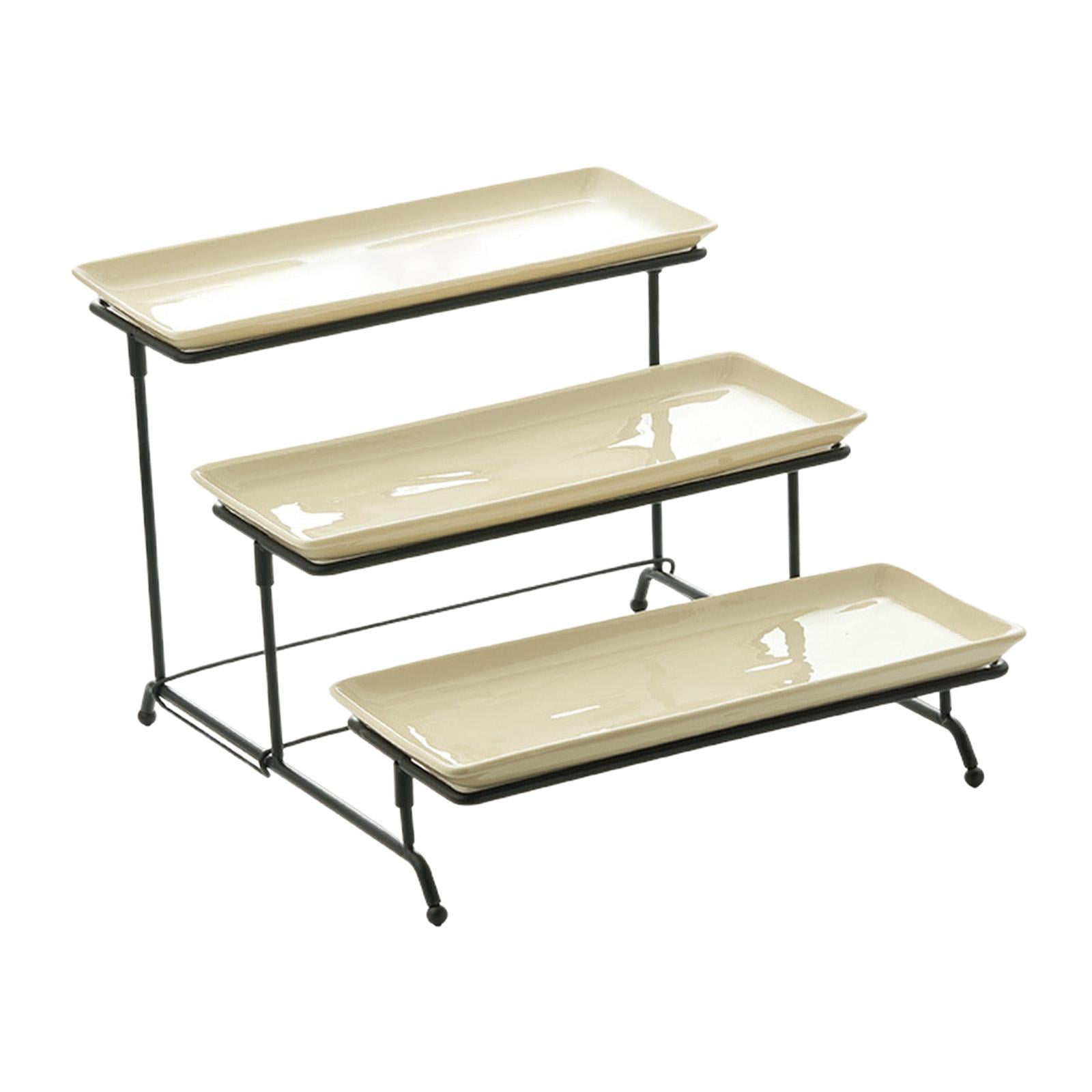 3 Tier Rectangular Serving Platter Stand Set Table Display Set Tiered ...
