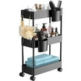 3 Tier Slim Roller Skinny Shelf Storage Cart with Removable Wheels for ...