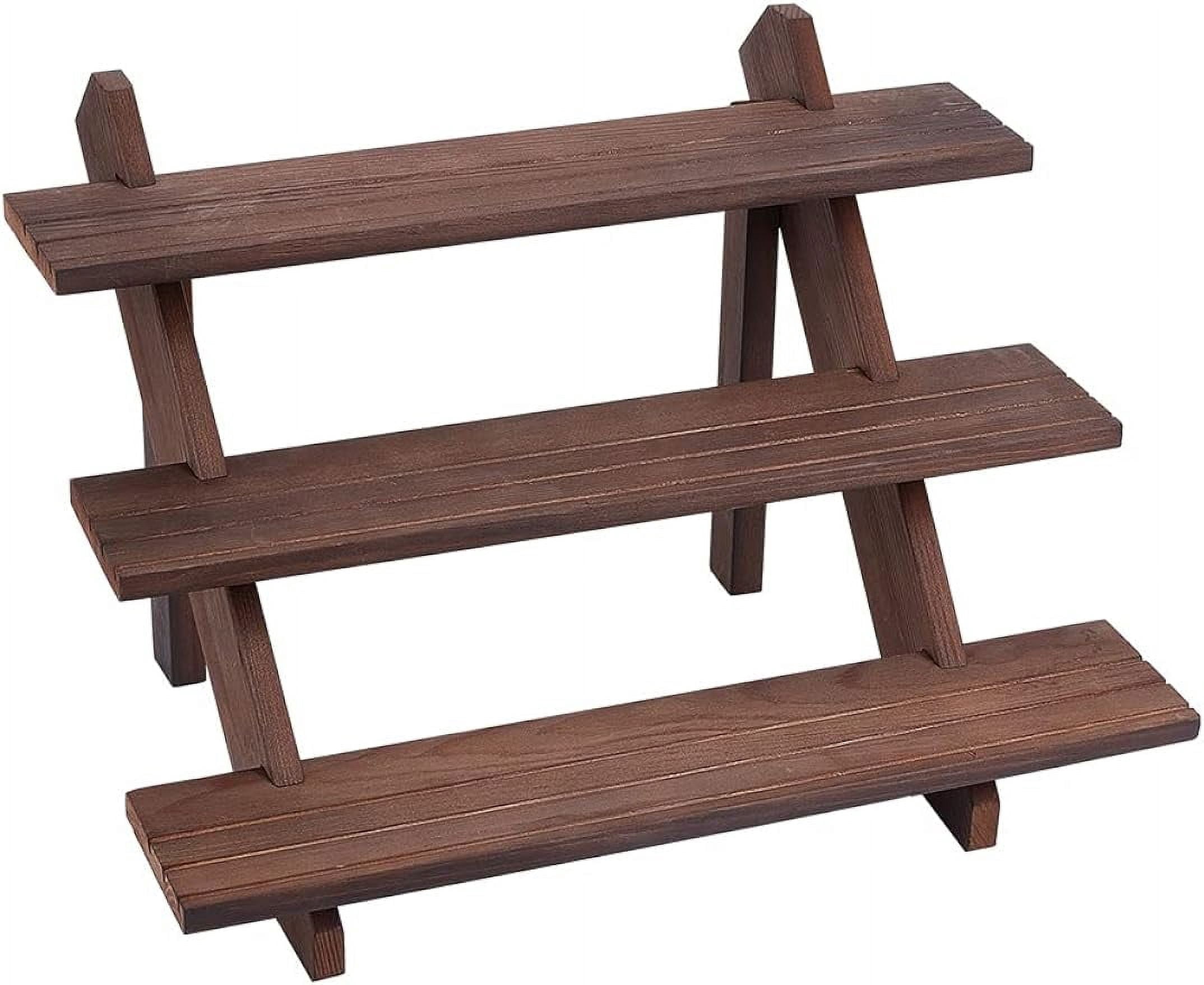 3-Tier Retail Earring Display Riser Coffee Colour Ring Holder ...