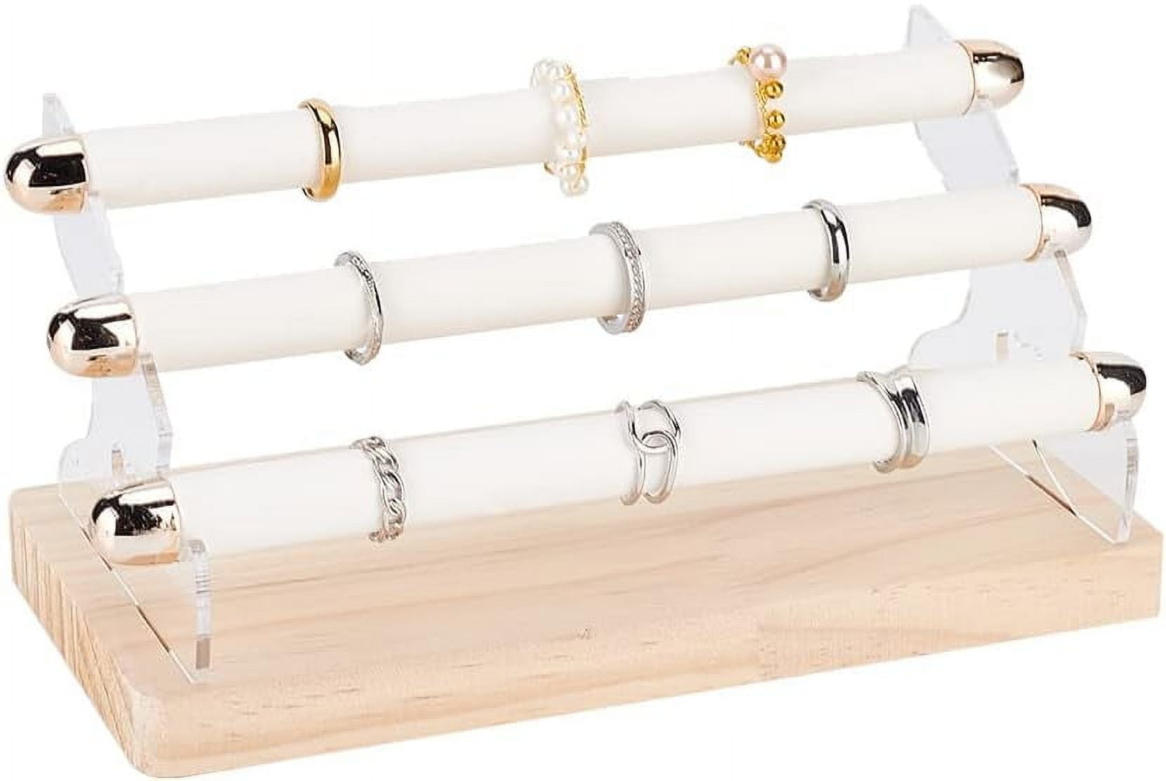 3-Tier Rings Display Risers White Velvet Finger Ring Display Holder ...