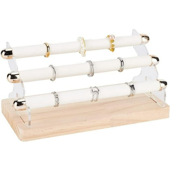 3-Tier Rings Display Risers White Velvet Finger Ring Display Holder ...