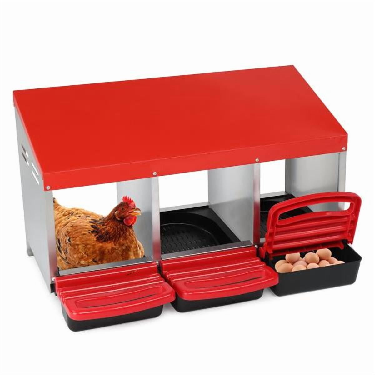3-Tier Roll-Out Chicken Nesting Box with Plastic Baskets, Durable Green ...