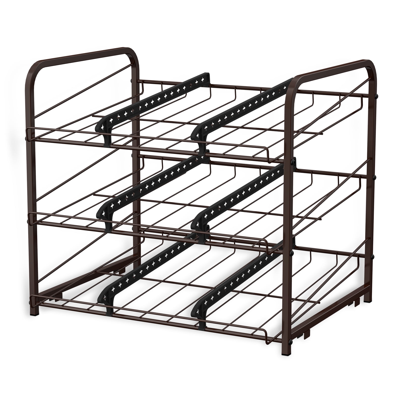 3-Tier Rolling Can Organizer, Stackable Metal Soda Beverage Dispenser ...